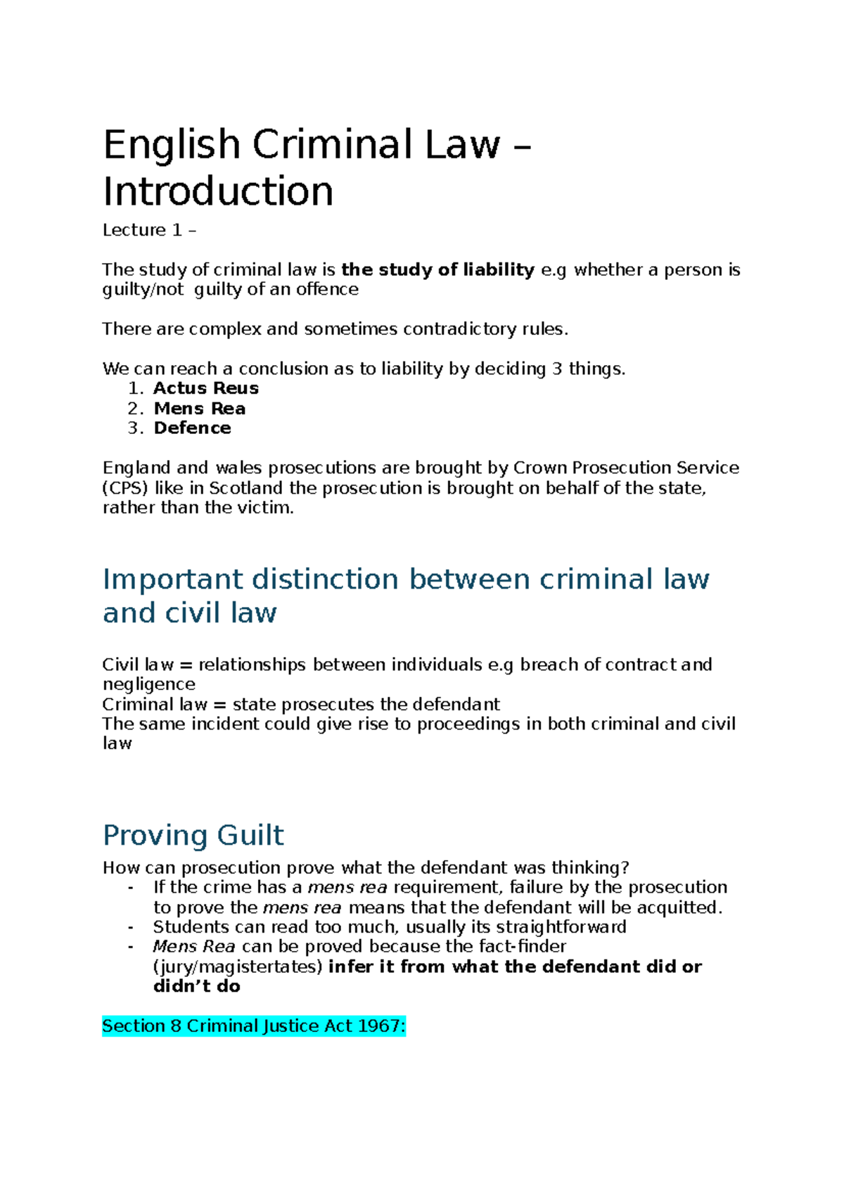 English Criminal Law Intro - English Criminal Law – Introduction ...