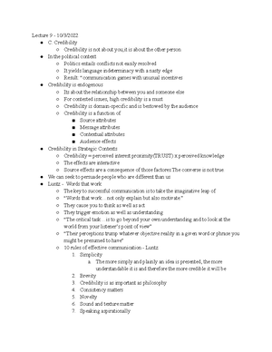 Poli Sci 312 - Lecture 1 8 29 2022 - Lecture 1: 8/29/ Persuasion → Ask ...