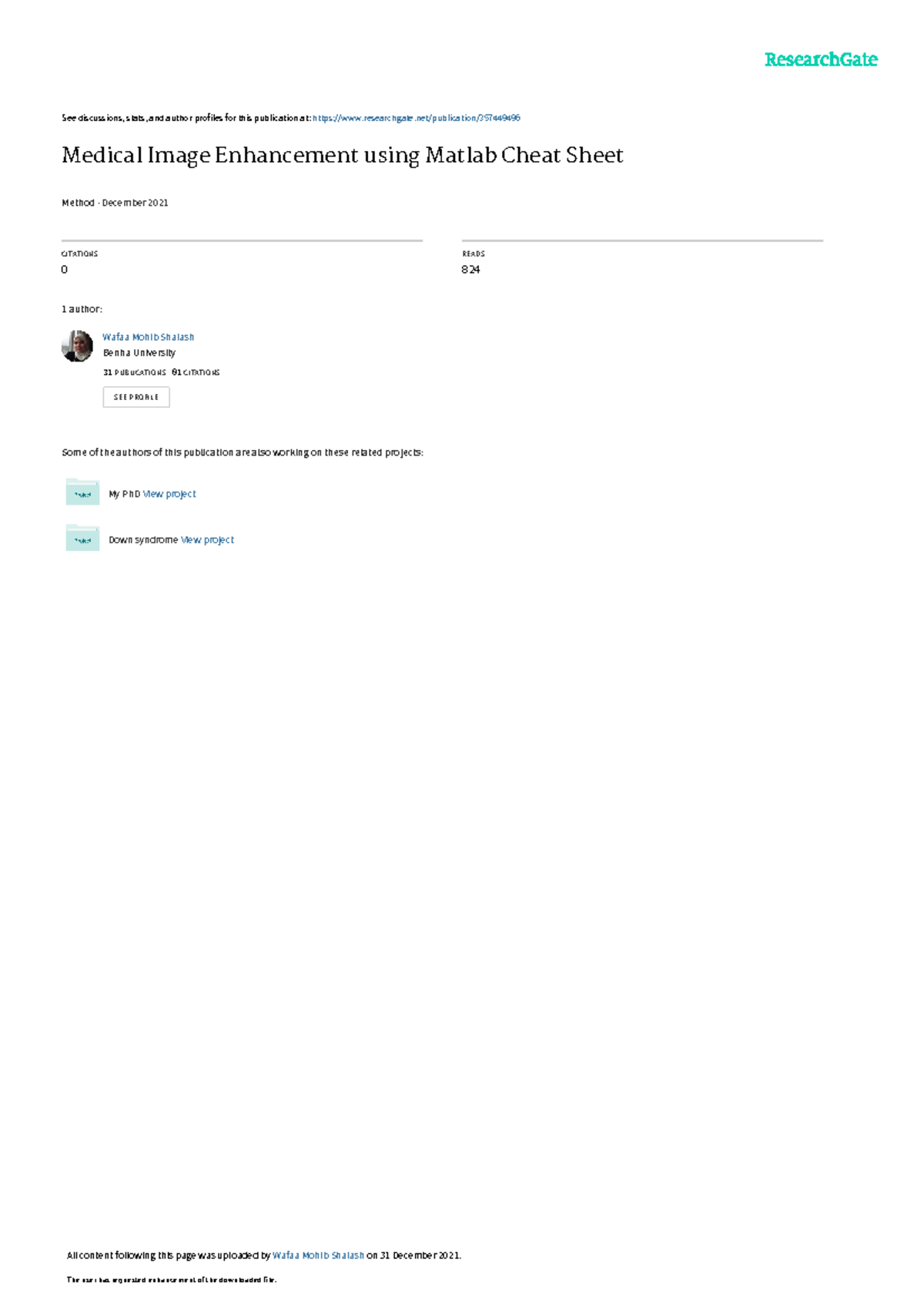 Medical Image Enhancementusing Matlab - See discussions, stats, and ...
