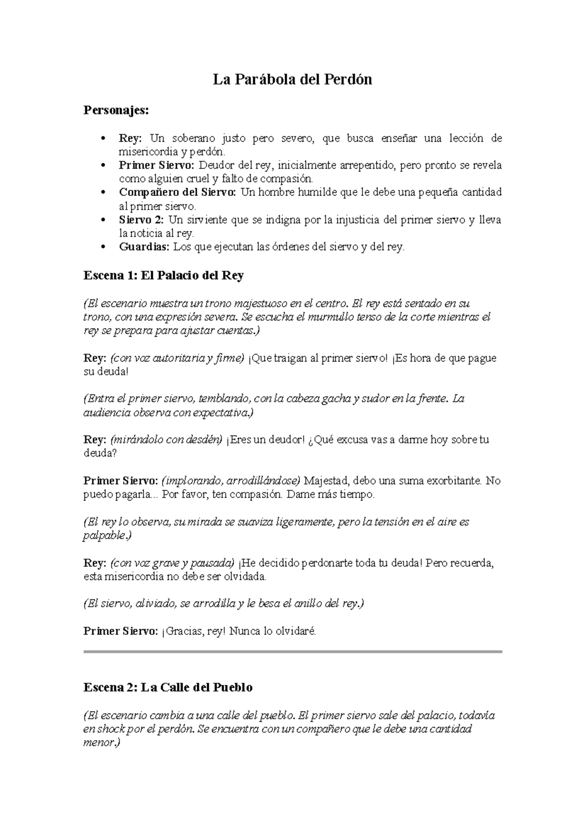 La Parábola del Perdón - aaaaaaa - La Parábola del Perdón Personajes ...