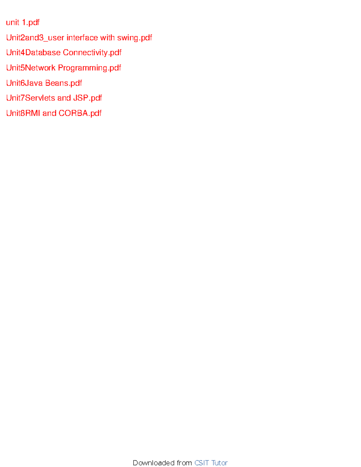 Advanced Java Programming Note Unit 1 Unit2and3user Interface With