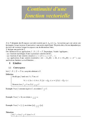 Compacité - Chapitre 18 Compacité 18 Valeur d’adhérence 18.1 Suite ...