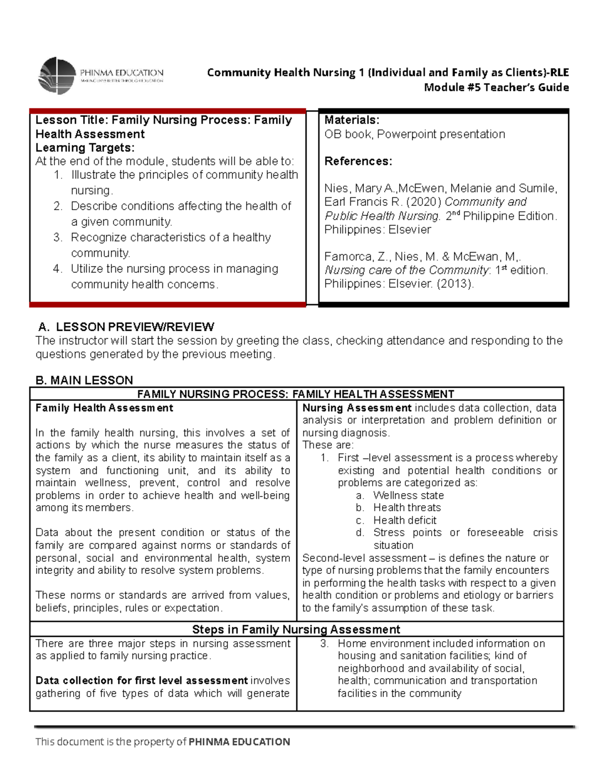 CHN1RLE-IG-5 - sas - Module #5 Teacher’s Guide Lesson Title: Family ...