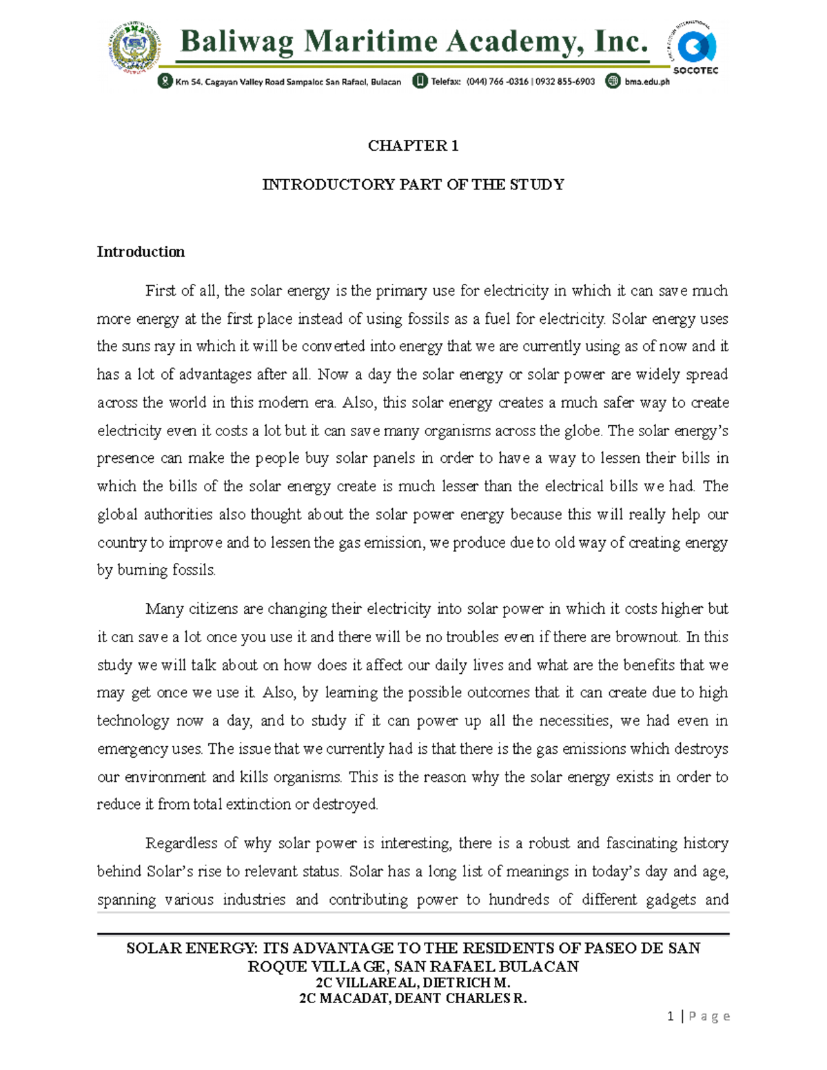 Chapter 1 sample 2023 24 - CHAPTER 1 INTRODUCTORY PART OF THE STUDY ...