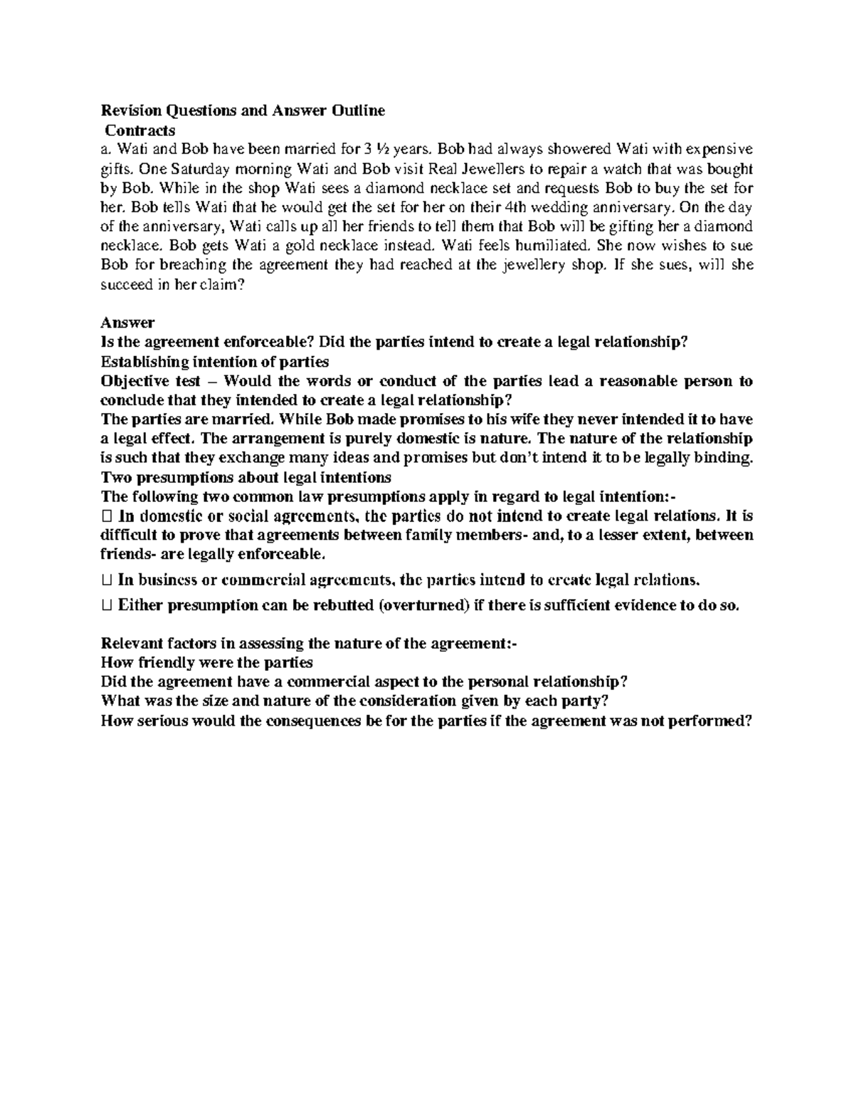 Revision Questions and Answer Outline - Revision Questions and Answer ...