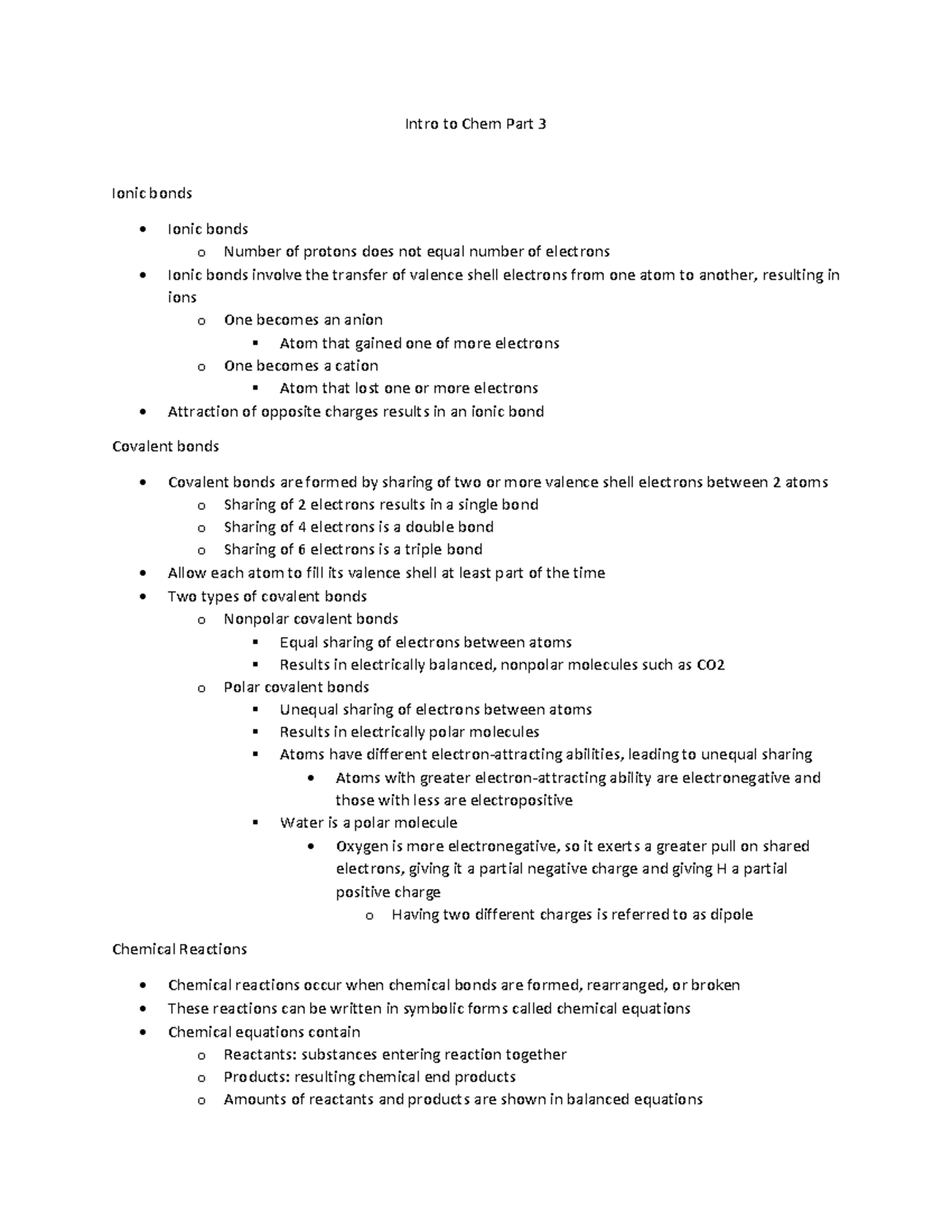 Intro to Chem Part 3 - Studocu