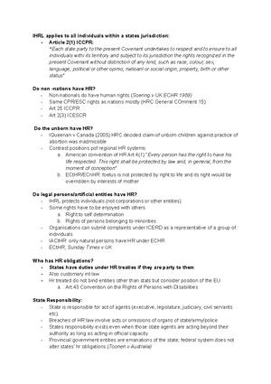 Lecture Notes - International Human Rights Law - International Human ...