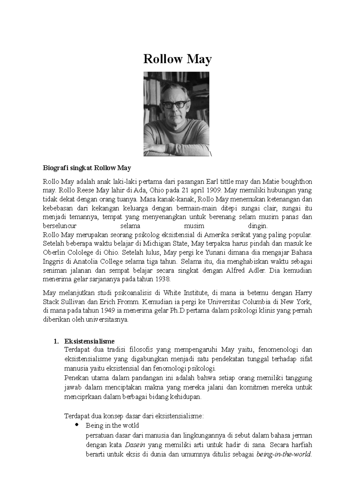 Rollow May - Psikologi kepribadian - Rollow May \ Biografi singkat ...