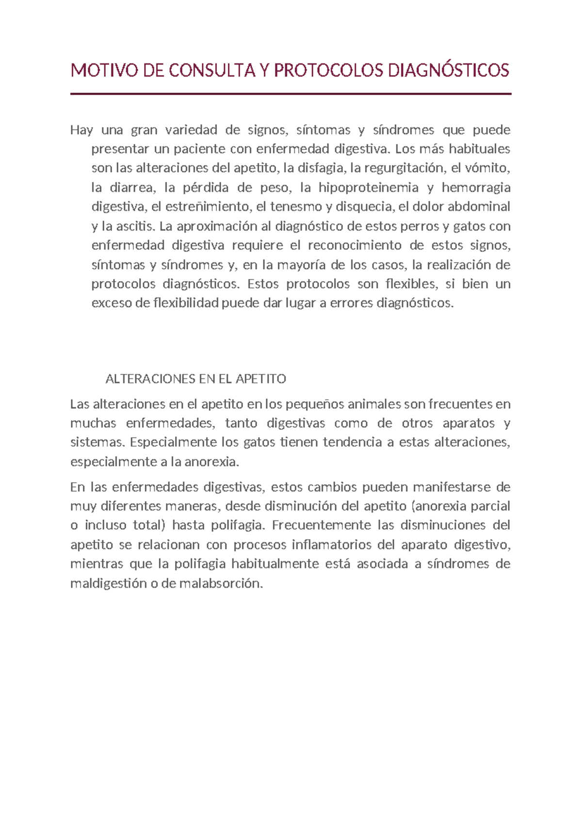 Motivo DE Consulta Y Protocolos Diagnó Sticos - MOTIVO DE CONSULTA Y PROTOCOLOS DIAGNÓSTICOS Hay ...