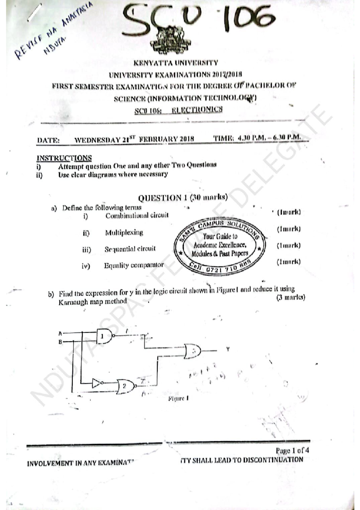 SCO106 PAST Papers. Courtesy OF Nduta SPAS Female Delegate - ANASTAGIA ...