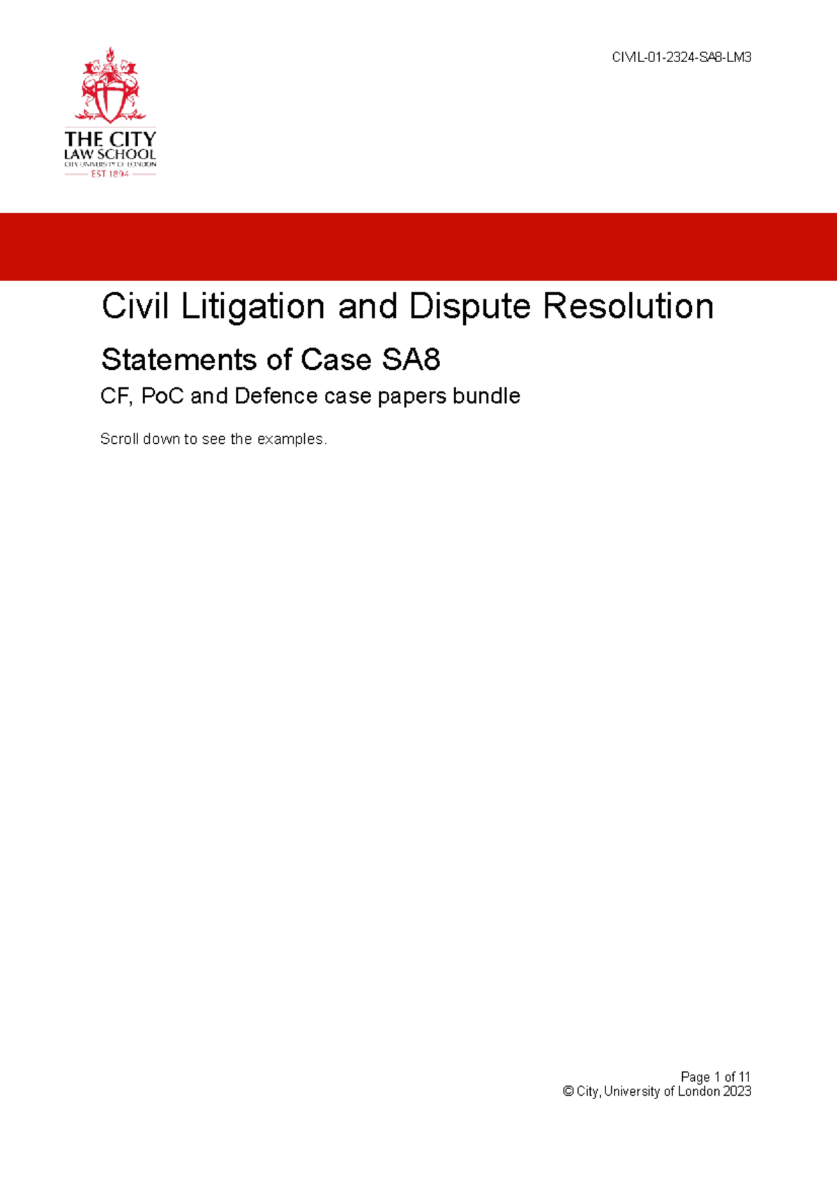 Civil proceedings bundle of documents - Civil Litigation and Dispute ...