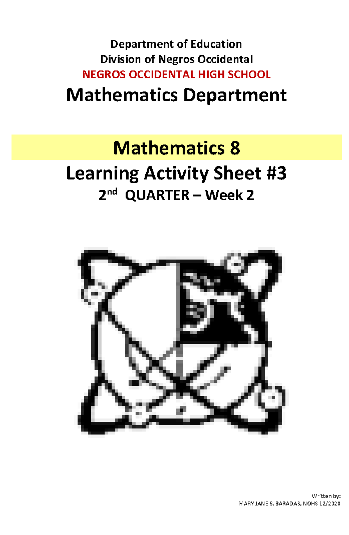 LAS3 MATH Week 2 Q2 - 1 Written by: Department of Education Division of ...