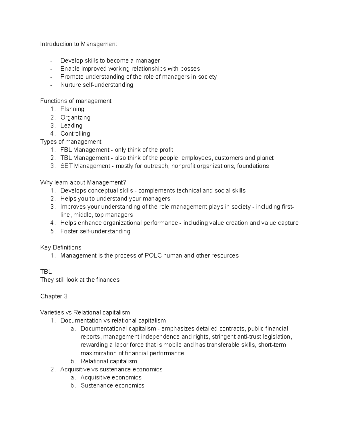 Fdnmanp-Notes - notes - Introduction to Management - Develop skills to ...