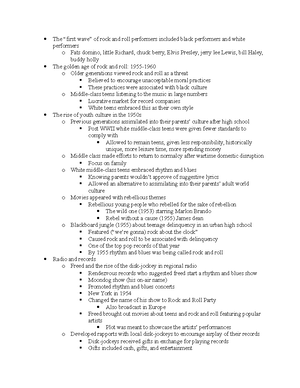Chapter 5 - Summary Rock & Roll in Historical Perspective - Chapter 5 ...