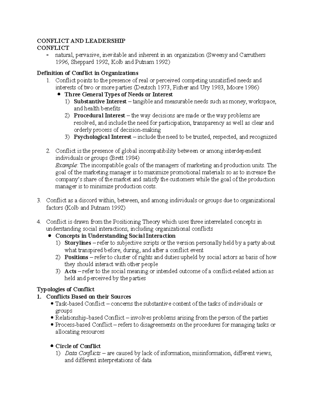 Conflict and Leadership - CONFLICT AND LEADERSHIP CONFLICT natural ...