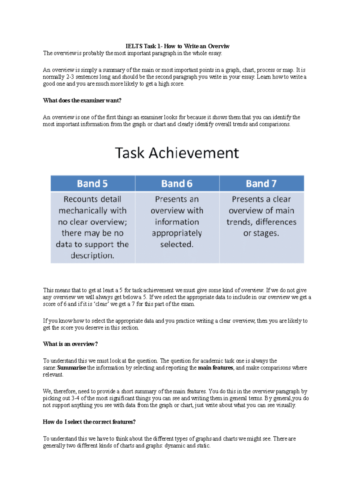 Ielts Task 1 Overview - THIRD YEAR STUDENT - IELTS Task 1- How to Write ...
