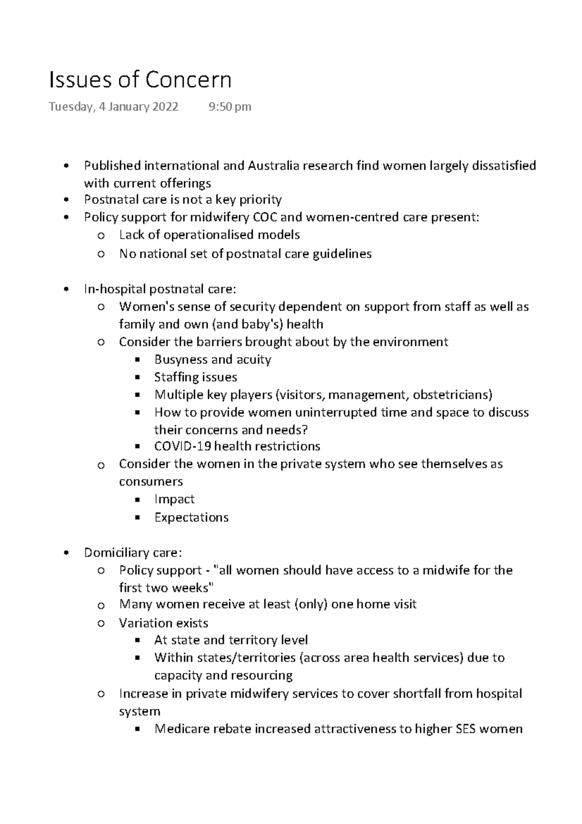 Issues of Concern - Lecture notes 3 - Published international and ...
