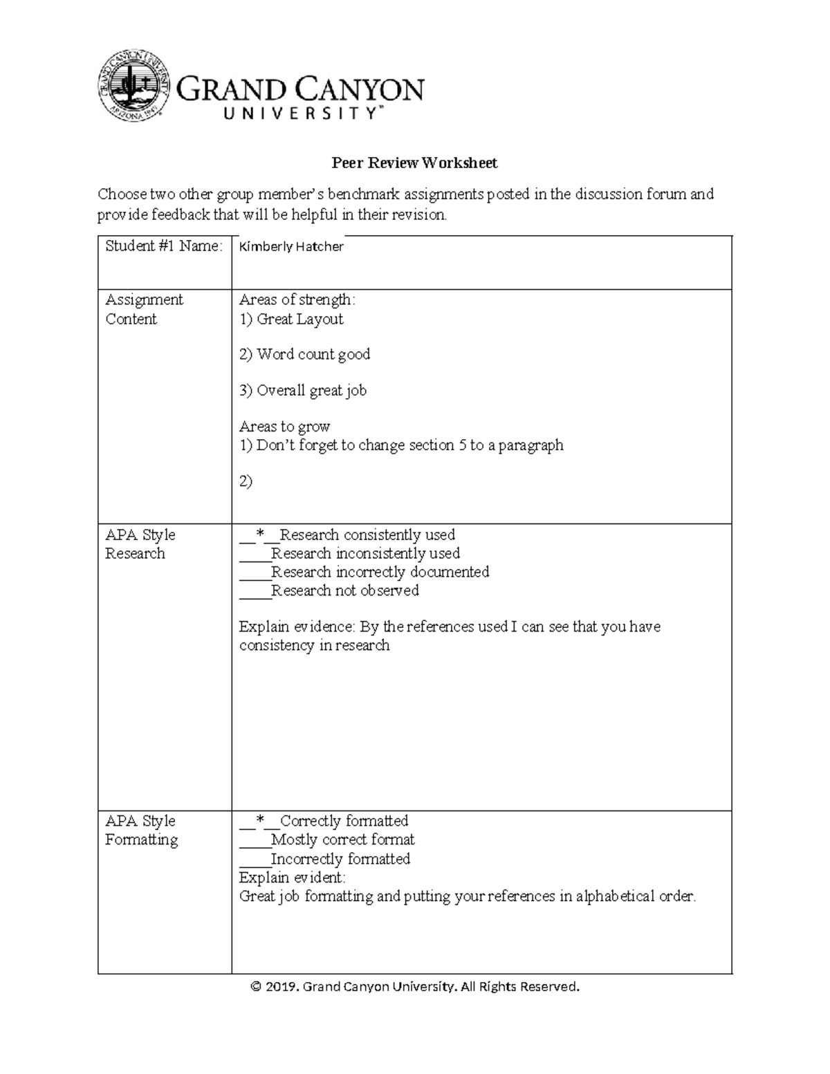 123ELM-250 Peer Review Worksheet-2 - Peer Review Worksheet Choose two ...