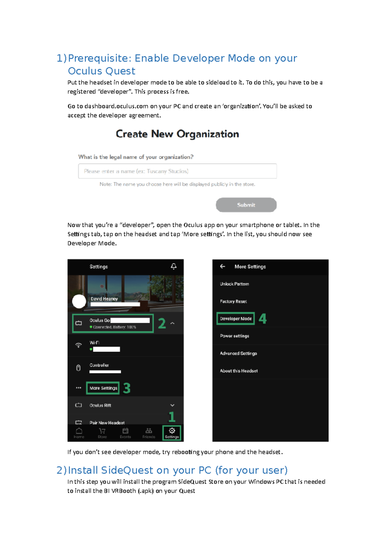How To - Connect Quest - 1)Prerequisite: Enable Developer Mode on your ...