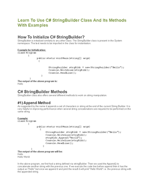 C# File Stream, Stream Writer, Stream Reader, Text Writer, Text Reader ...
