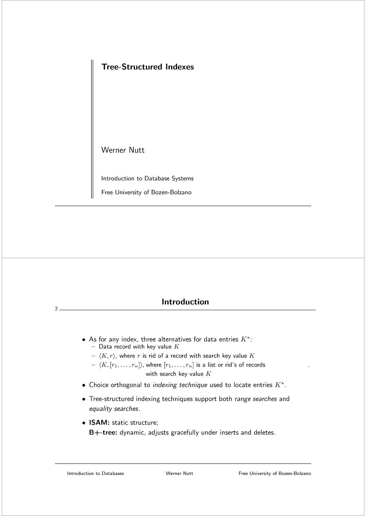 11-b Trees-2 - That's important note. - Tree-Structured Indexes Werner ...