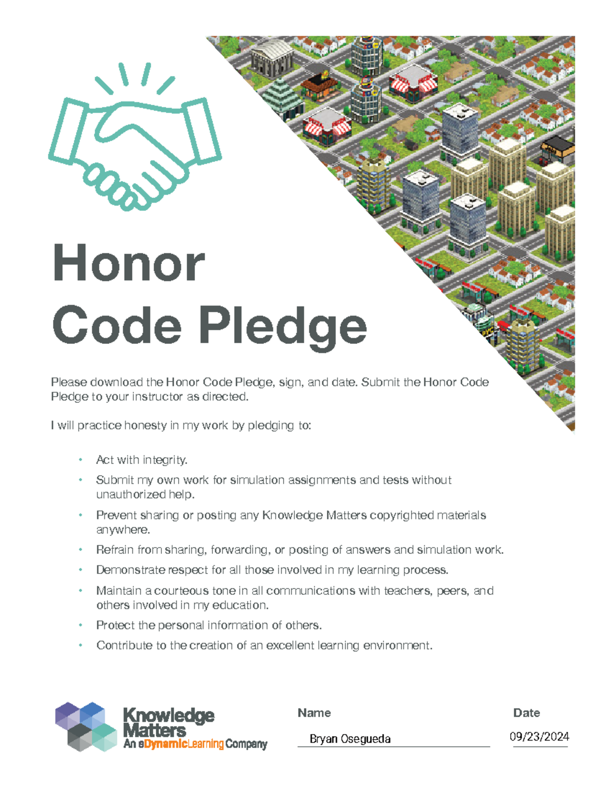 KM Honor Code Form - yep - Honor Code Pledge Please download the Honor ...