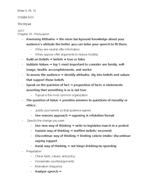 Chapter 17 Reading Notes Public Speaking - Chapter 17 ethos : appealing ...