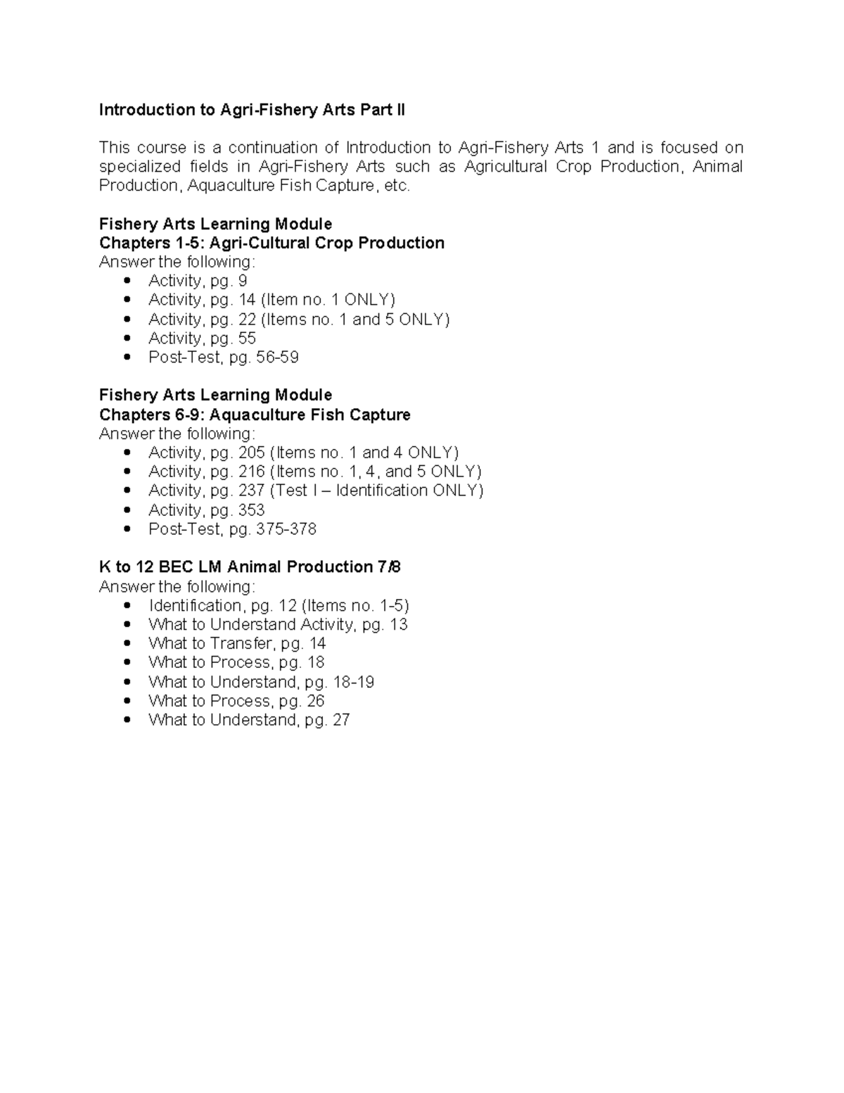 Agri 2 - materials - Introduction to Agri-Fishery Arts Part II This ...