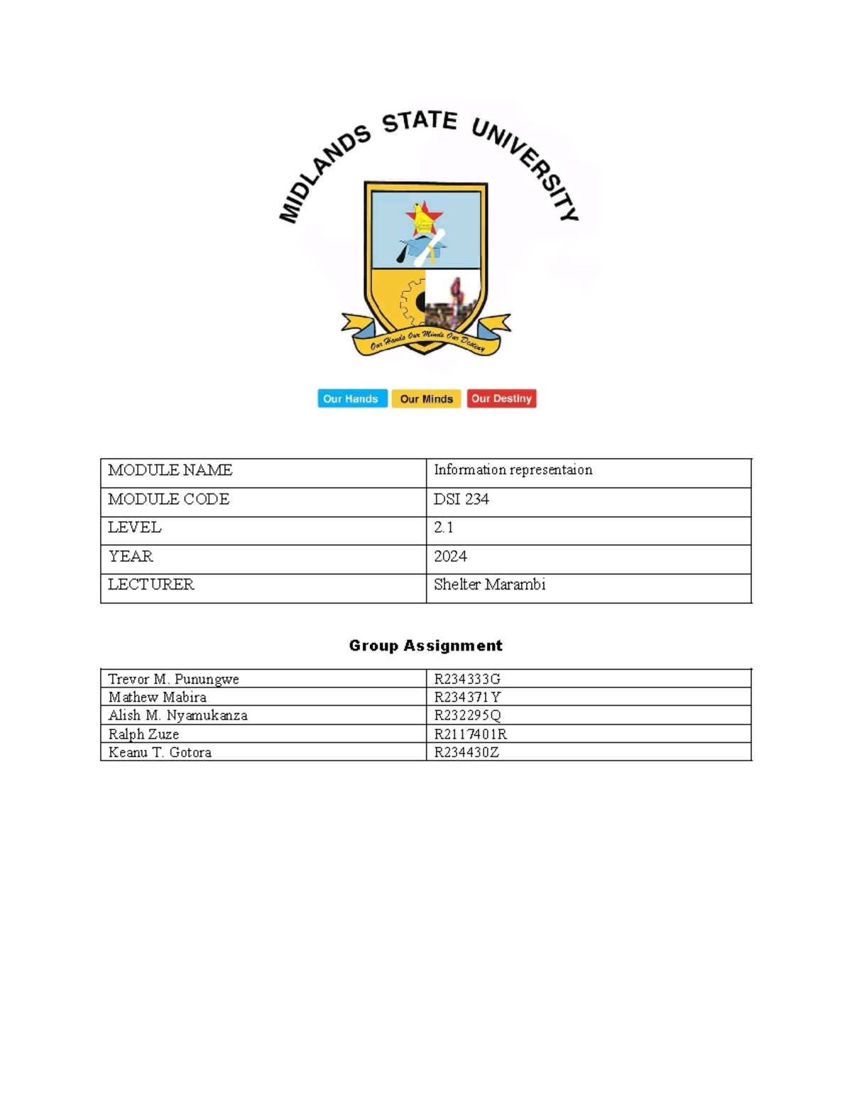 Assignment Doc - Summary Data Comunications - MODULE NAME Information ...
