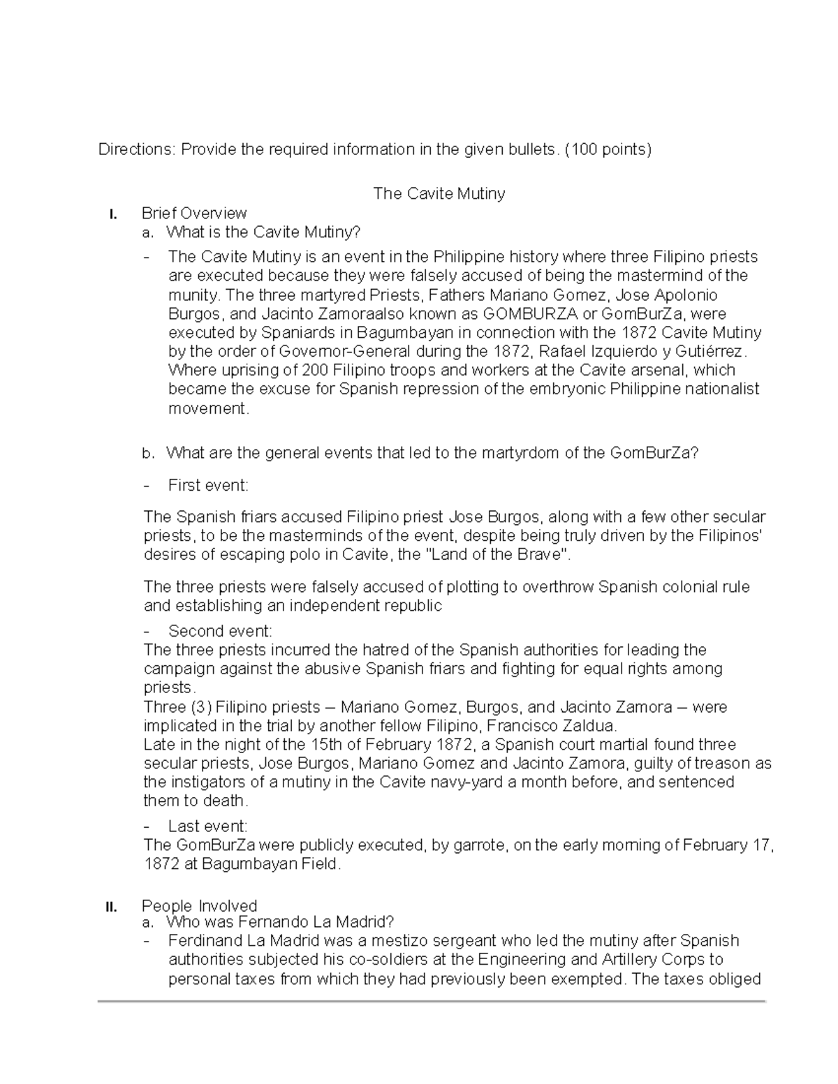 Rizalmutiny - essay - Directions: Provide the required information in ...