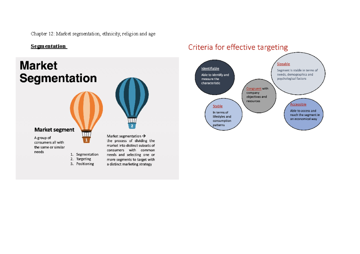 5. culture and segmentation - Chapter 12: Market segmentation ...