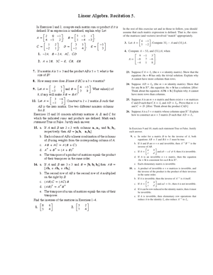 Recitation Handout 10 - reciataion - Linear Algebra. Recitation Handout ...