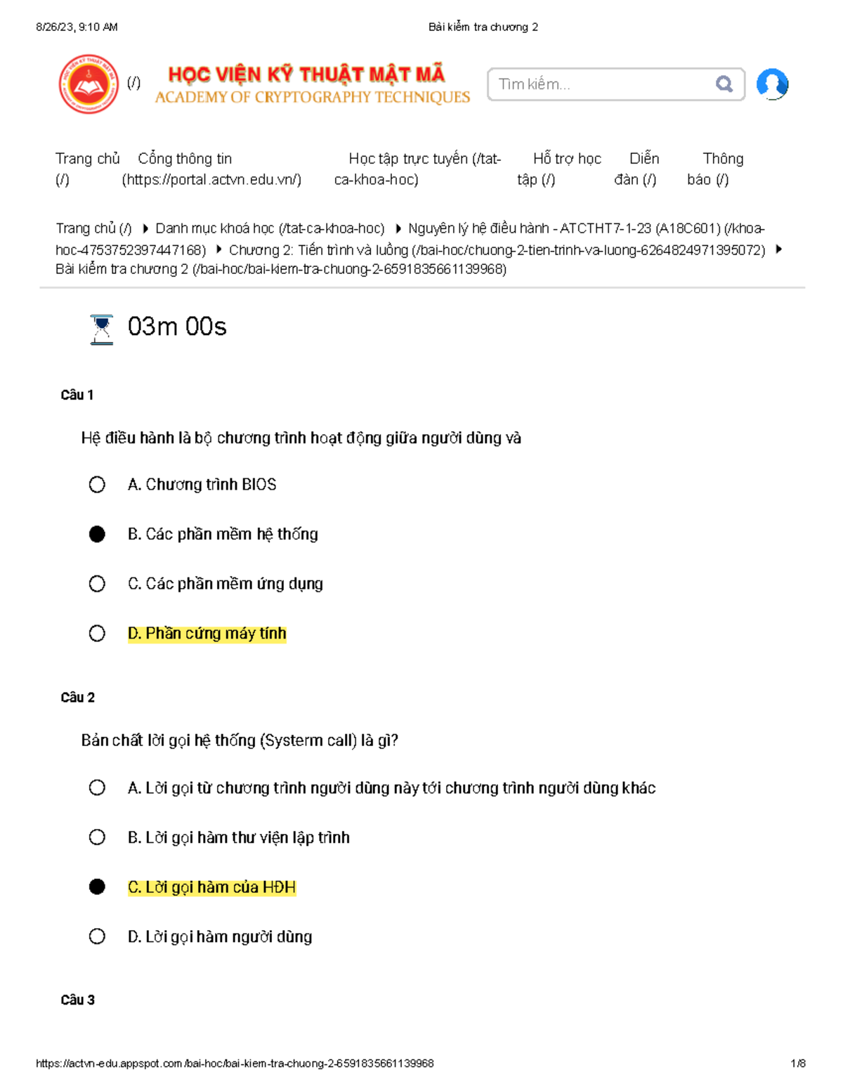 Bài kiểm tra chương 2 - sadfsadf - (/) Trang chủ (/) Danh mục khoá học ...
