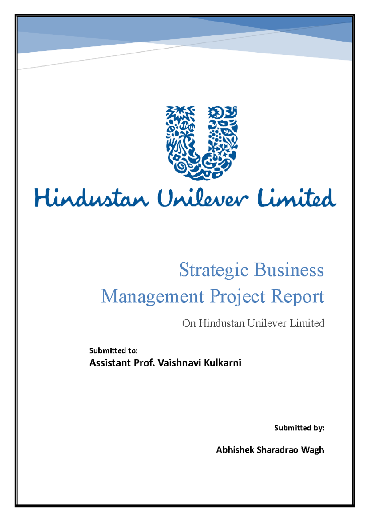 Business Strategic Management Project Report - Copy - Strategic ...