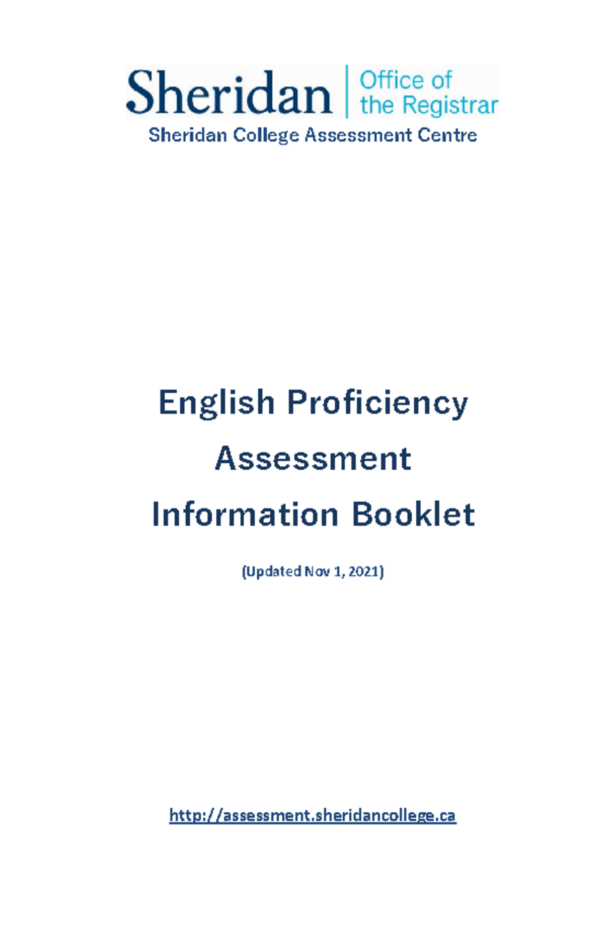 English-proficiency-assessment - Office of the Registrar Sheridan ...