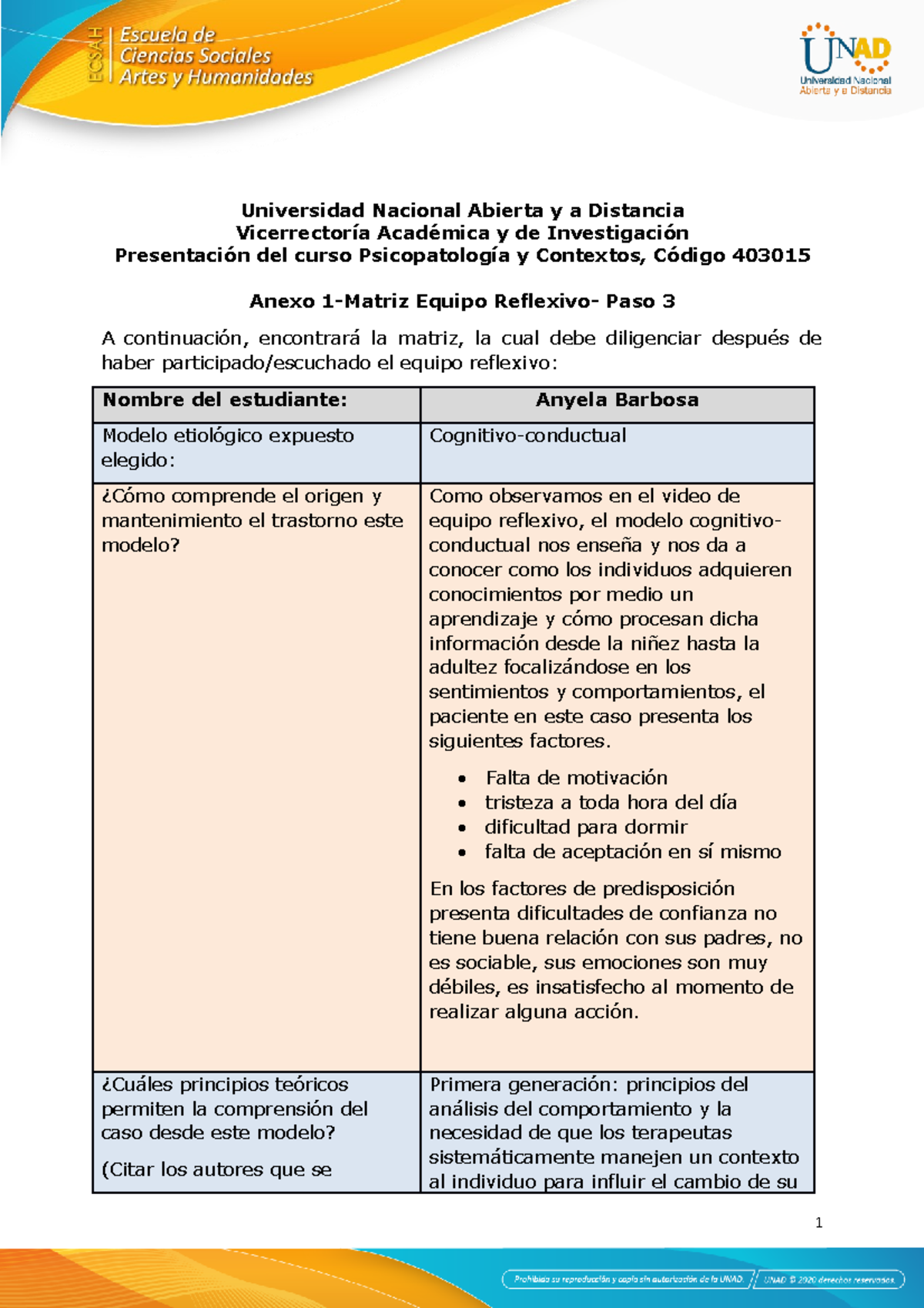 Anexo 1-Matriz Equipo Reflexivo- Paso 3 anyela aporte al foro psicopatología - Universidad ...