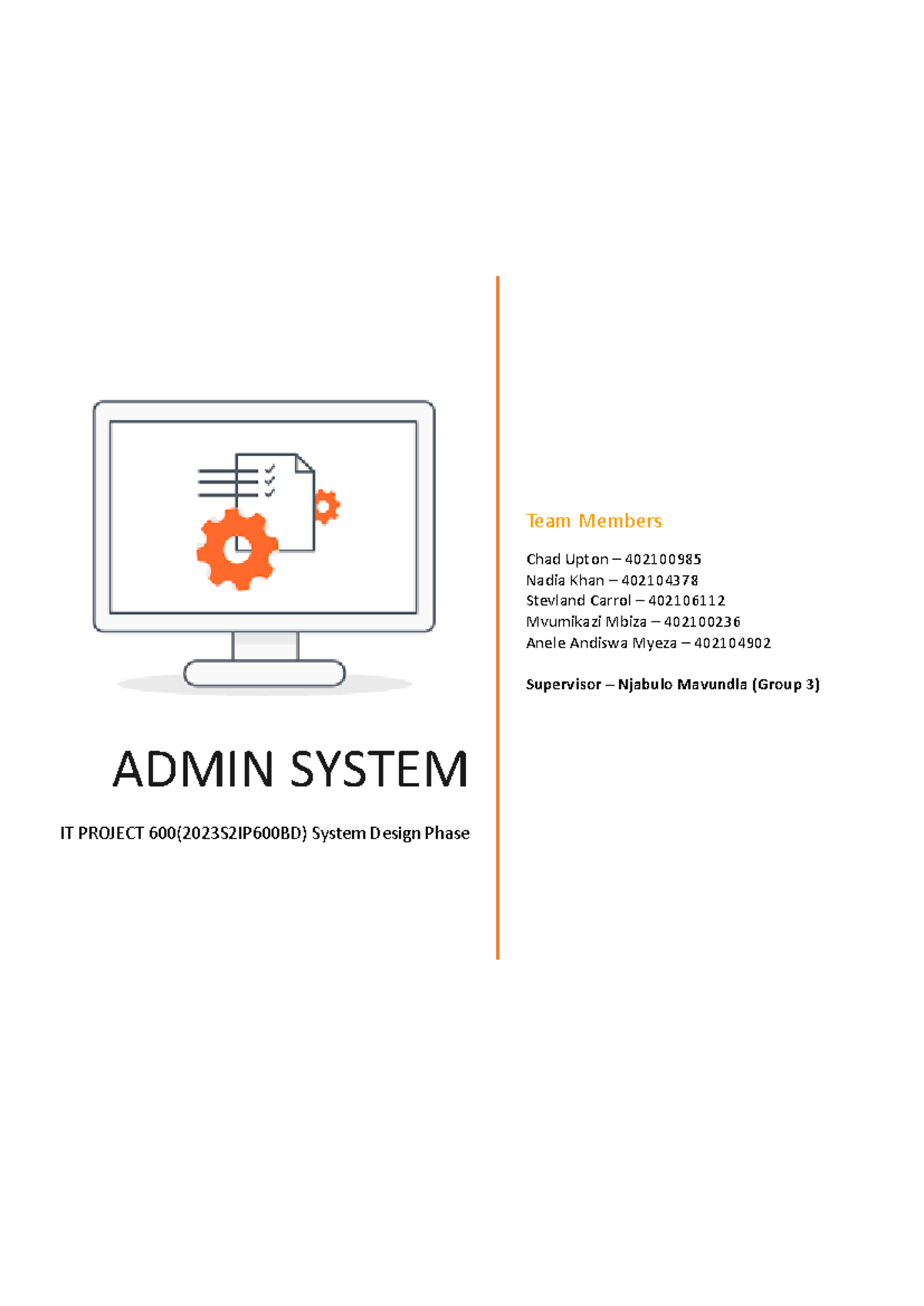 Phase 4 - It project - ADMIN SYSTEM IT PROJECT 600(2023S2IP600BD ...
