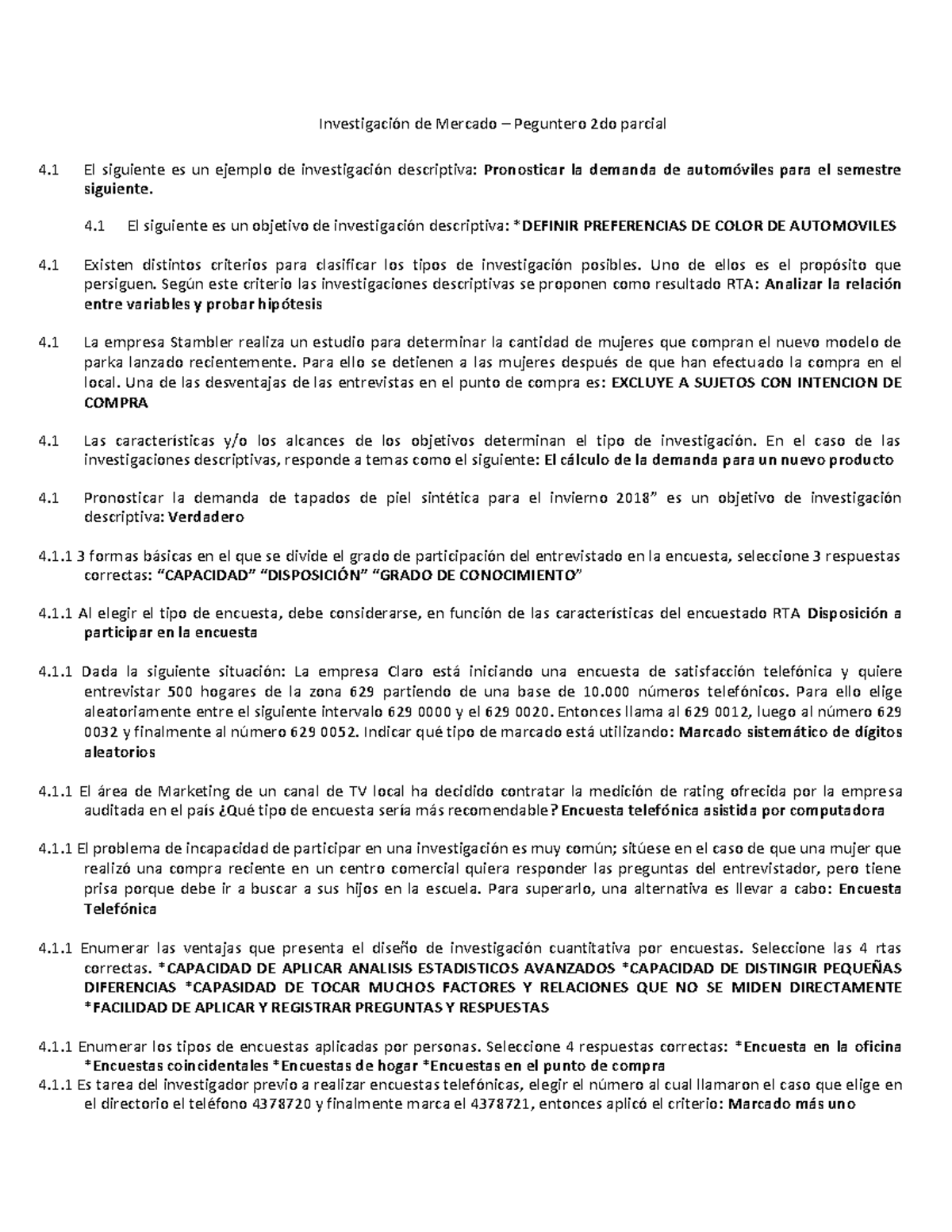 Preguntero Investigación de Mercados - 2° parcial - Warning: TT: undefined function: 32 Warning ...