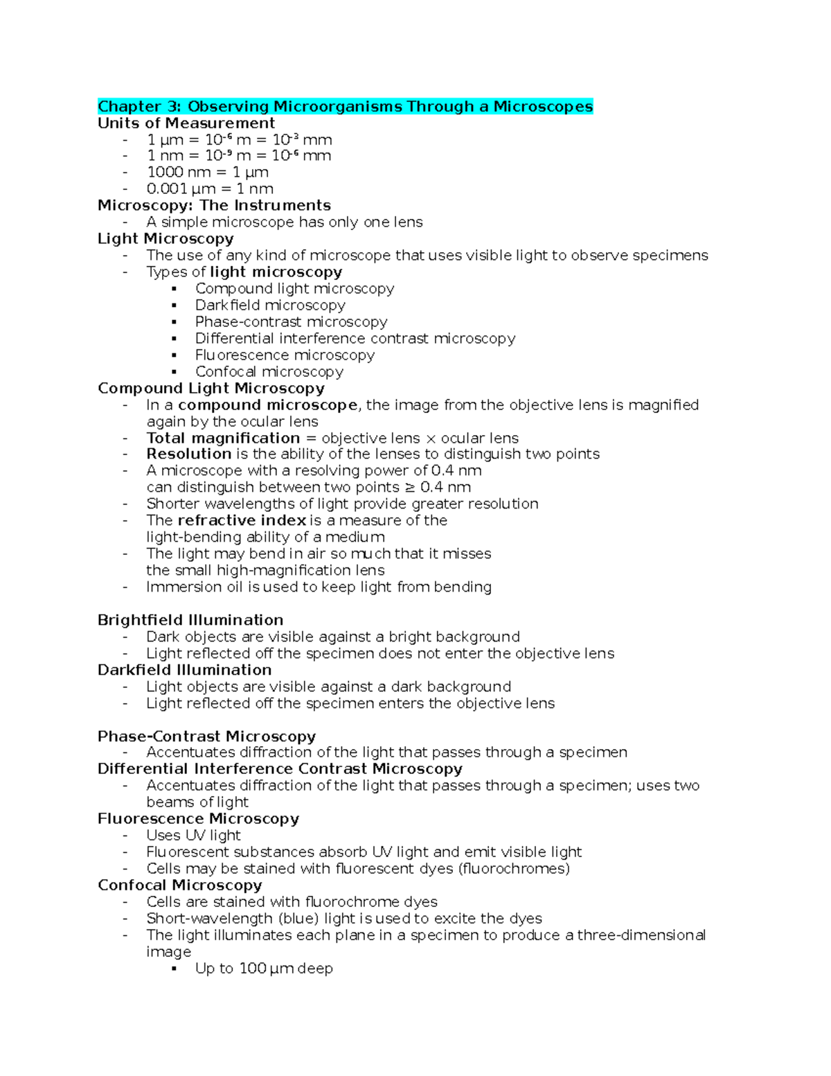 Chapter 3 - Lecture notes Lecture 1 - Chapter 3: Observing ...