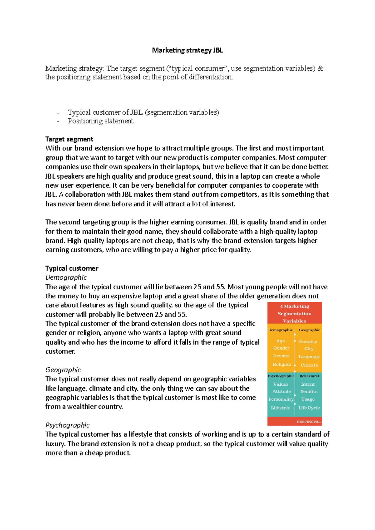 Marketing strategy JBL - Marketing strategy JBL Marketing strategy: The ...