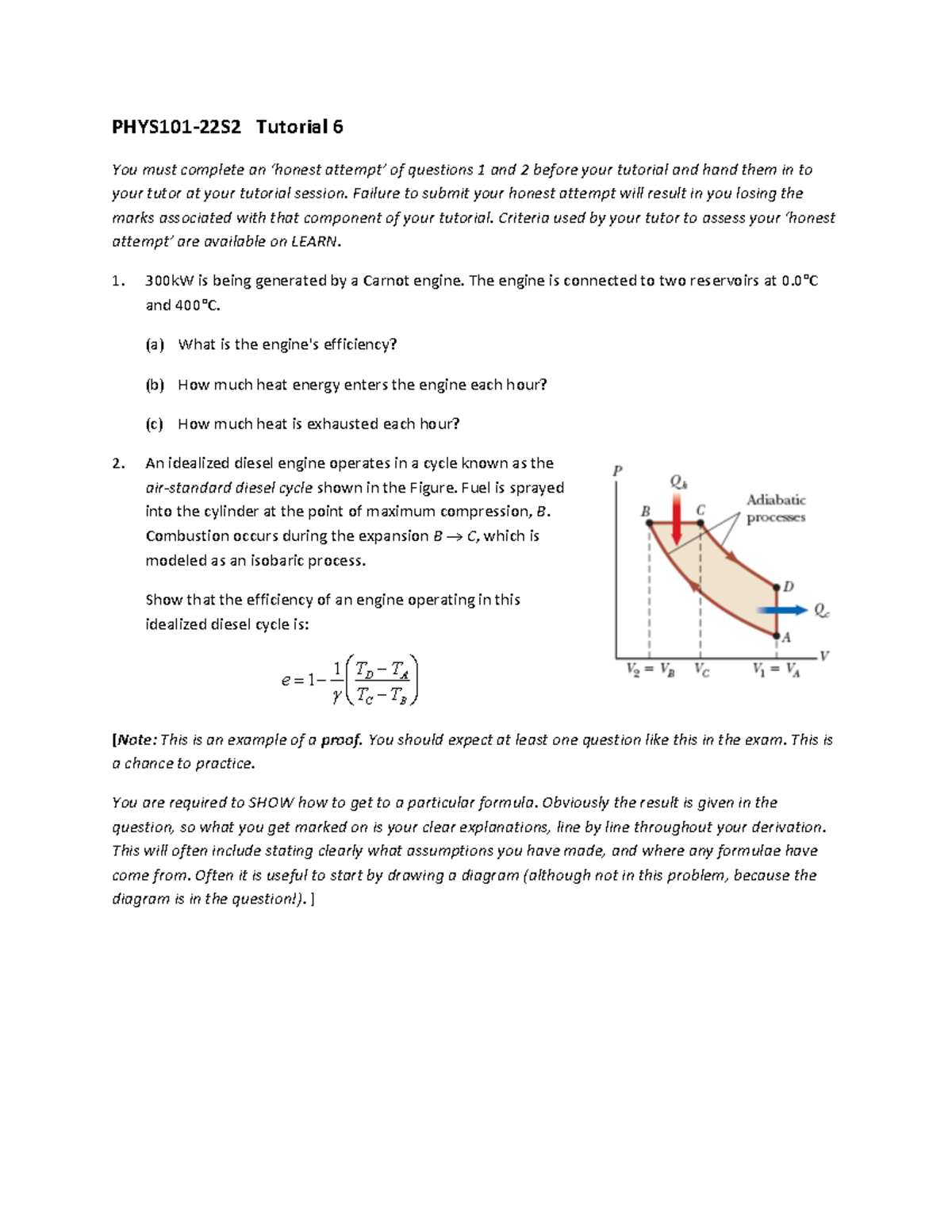 PHYS101 S2 Tutorial 6 2022 - PHYS101-22S2 Tutorial 6 You must complete an ‘honest attempt’ of ...