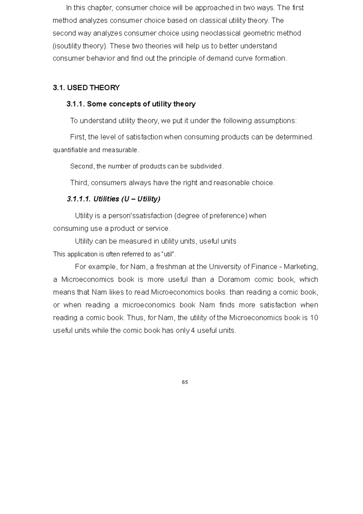 Note 6 - Notes - In this chapter, consumer choice will be approached in ...