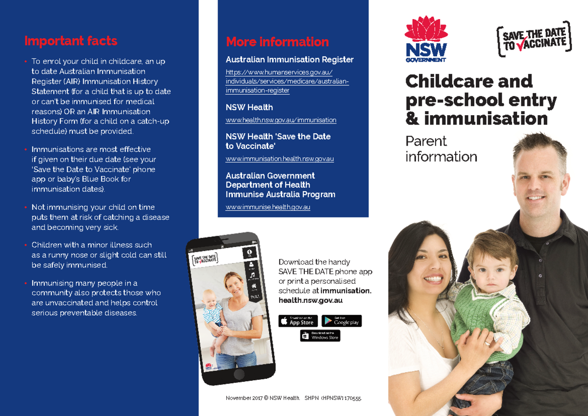 child care information for parents - November 2017 © NSW Health. SHPN ...