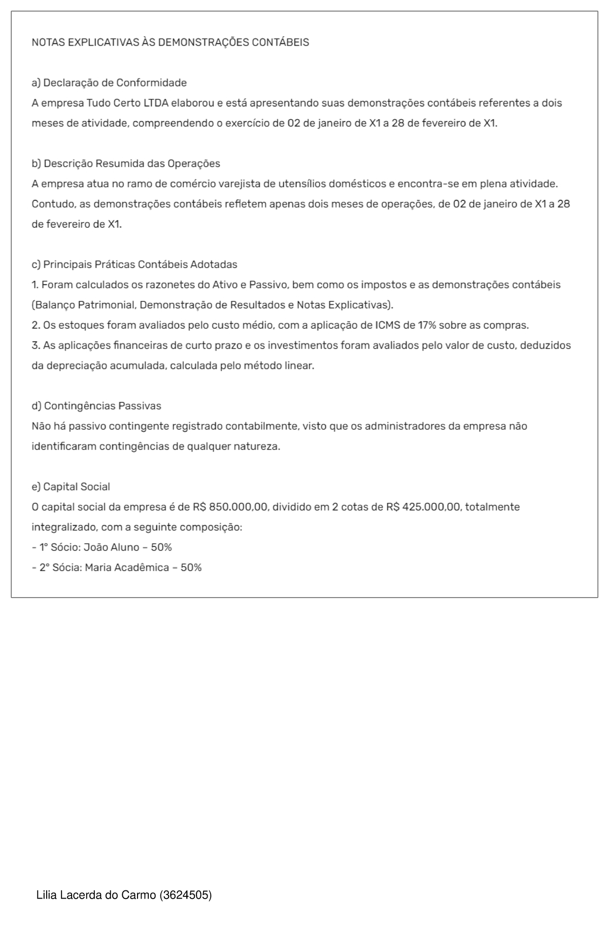 Notas explicativas - kkkkkkk - NOTAS EXPLICATIVAS ÀS DEMONSTRAÇÕES ...