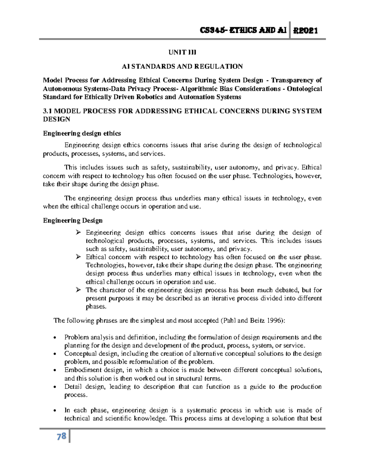 1707362639601 Ethics and AI Unit 3 - UNIT III AI STANDARDS AND ...