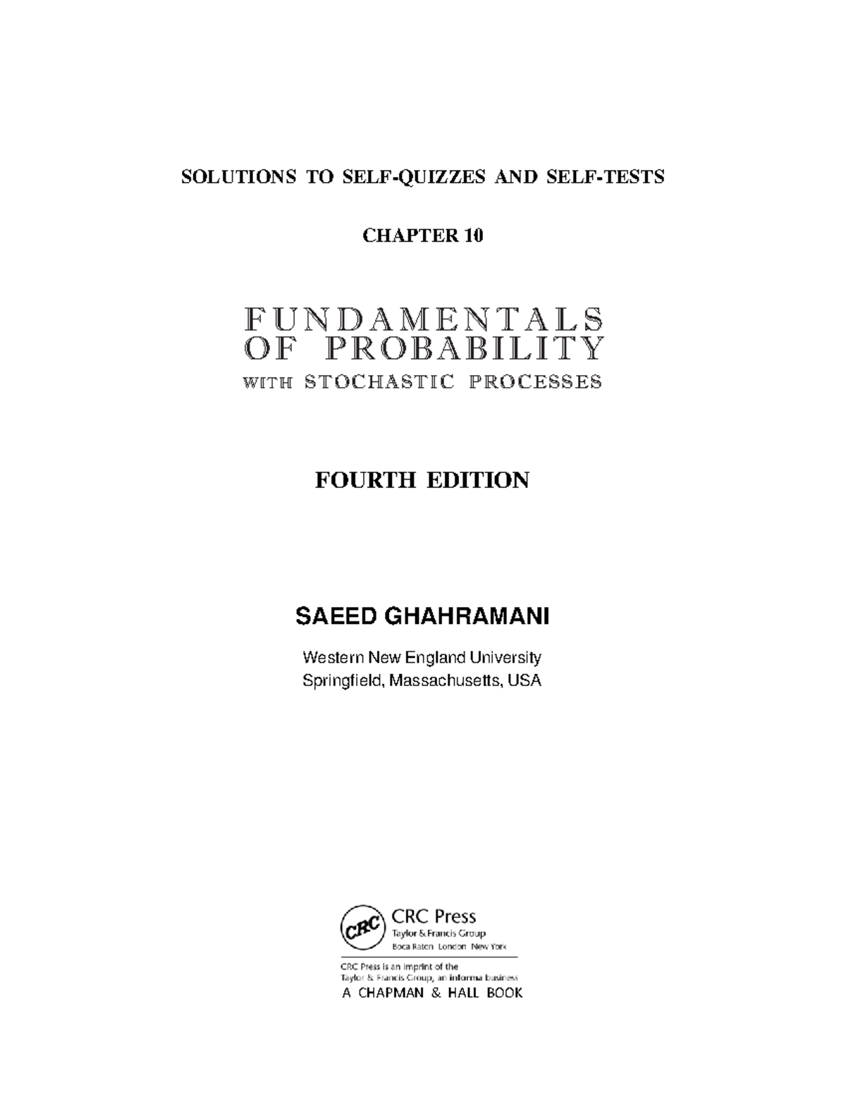 Solutions to Quizzes and the Test, Chapter 10 - Discrete Mathematics ...