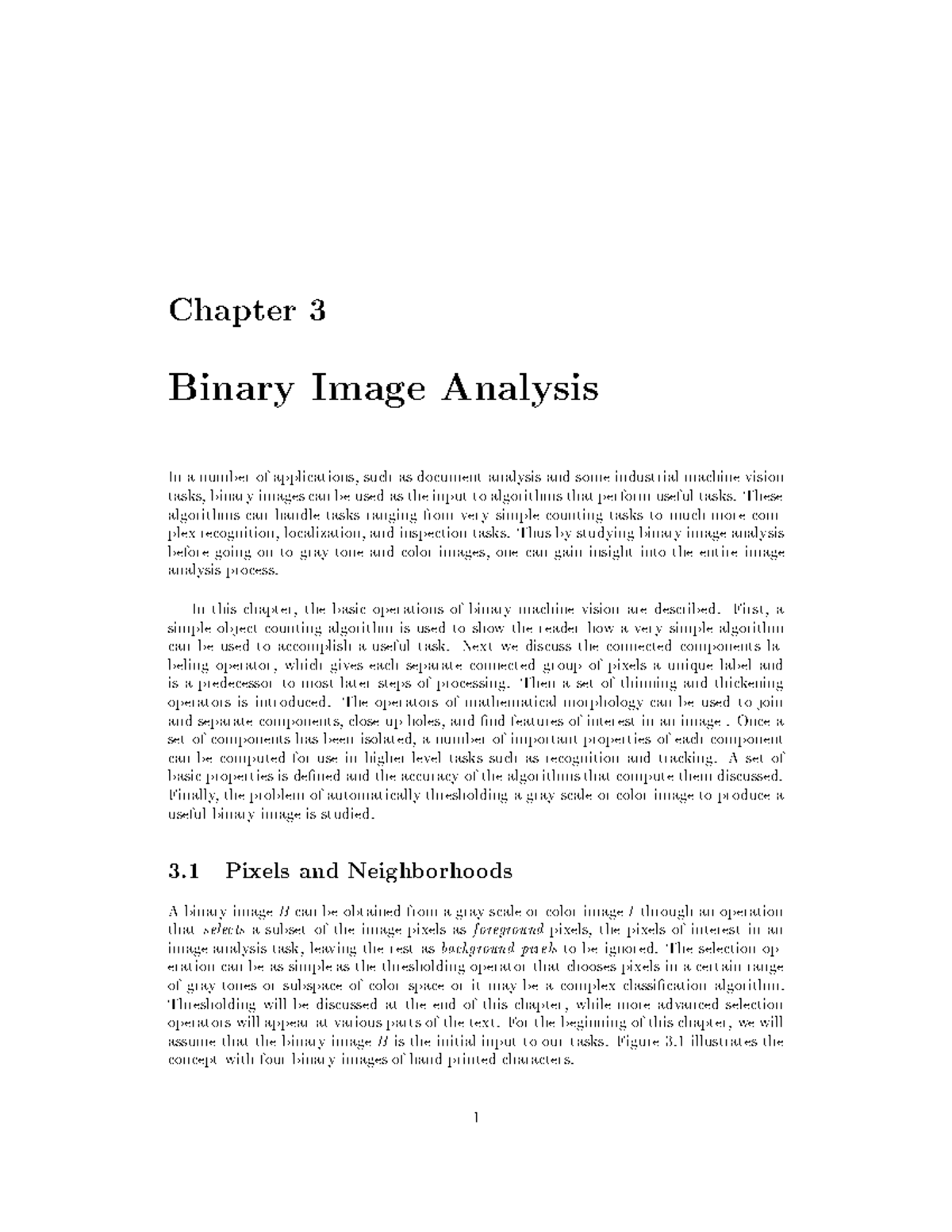 Image Analysis - Chapter Binary Image Analysis - Studocu