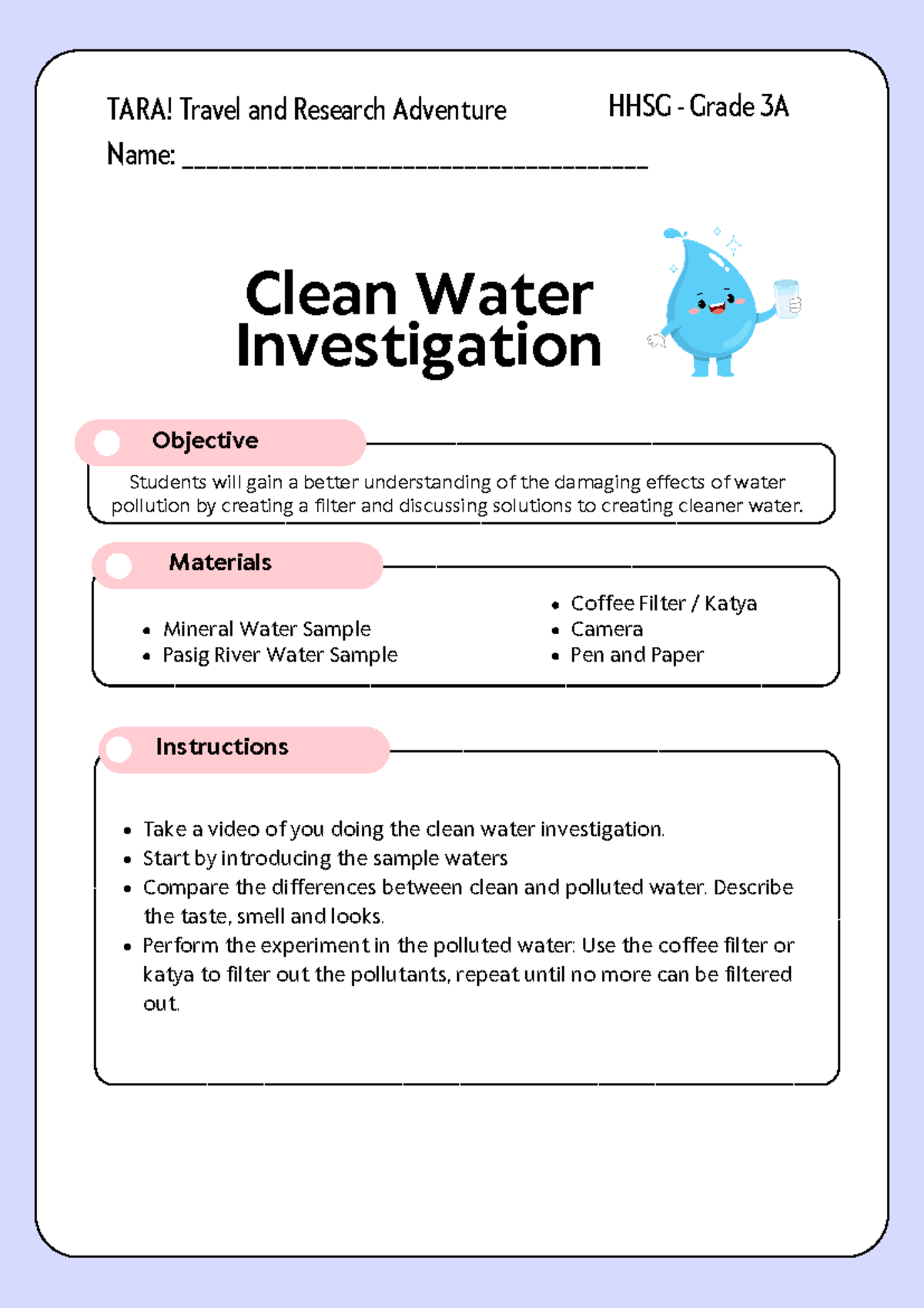 Clean Water Investigation - Clean Water Investigation TARA! Travel and ...