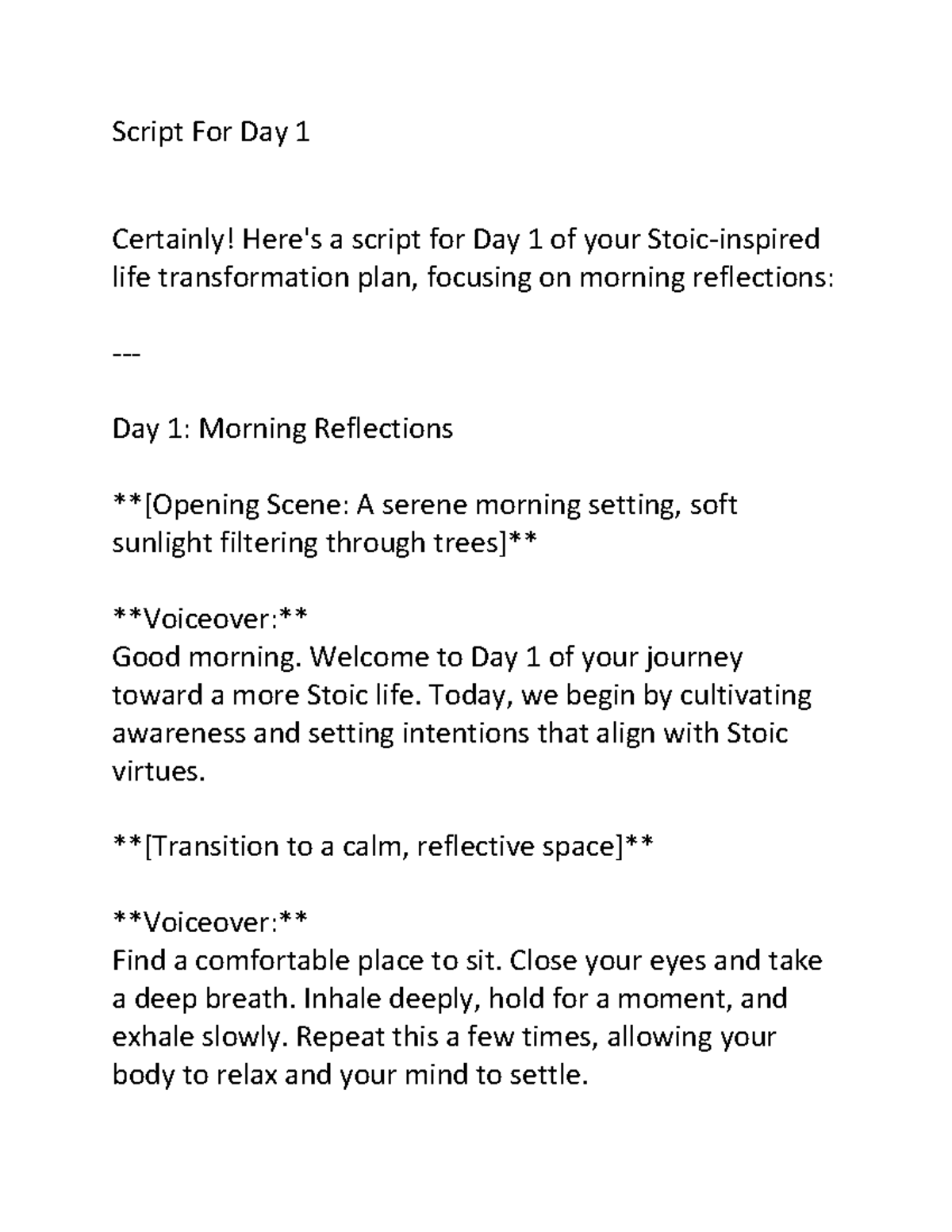 Script For Day 1 - Welcome to Day 1 of your journey toward a more Stoic ...