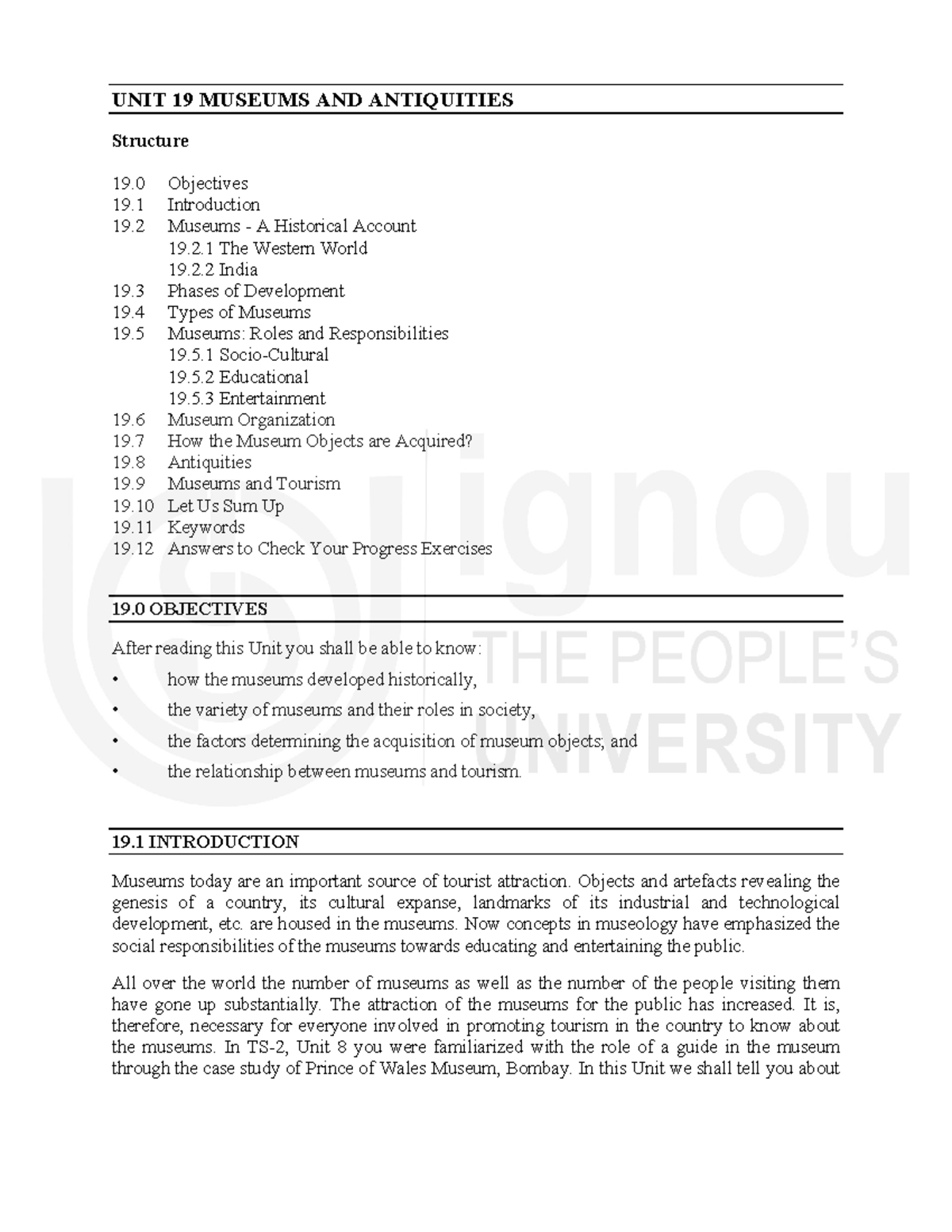 Unit-19 - History - UNIT 19 MUSEUMS AND ANTIQUITIES Structure 19 ...
